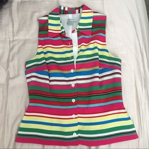 Worth | Tops | Worth Sleeveless Striped Colorful Cutaway Top | Poshmark